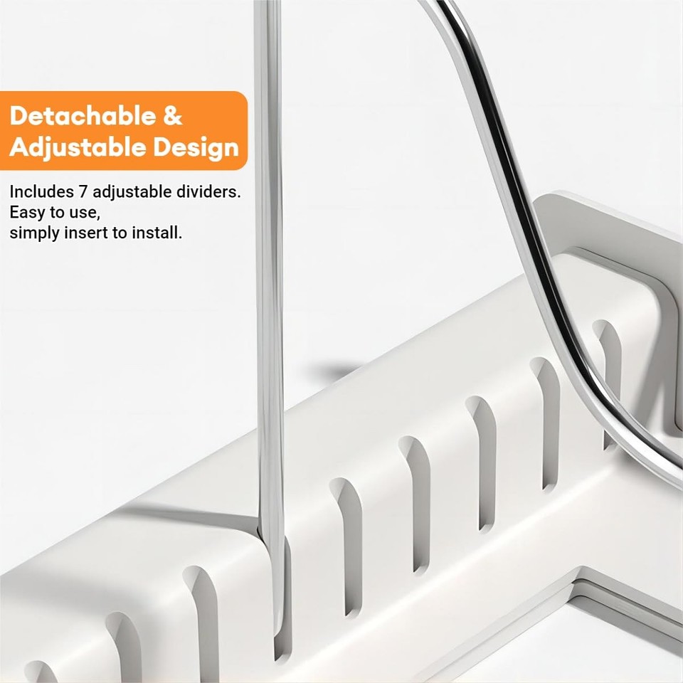 Expandable Pot and Pan Organizer Rack for Cabinet, Pot Lid Organizer ...