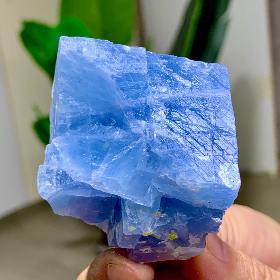 103G Top! Natural Blue Calcite ClusterRoughTextured Crystal gemstone ...