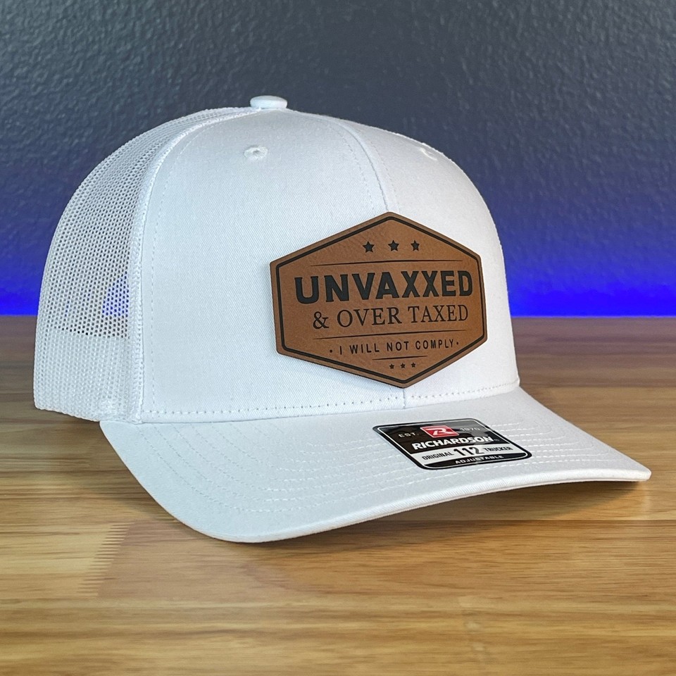 UNVAXXED & OVER TAXED Leather Patch Hat Rawhide | eBay