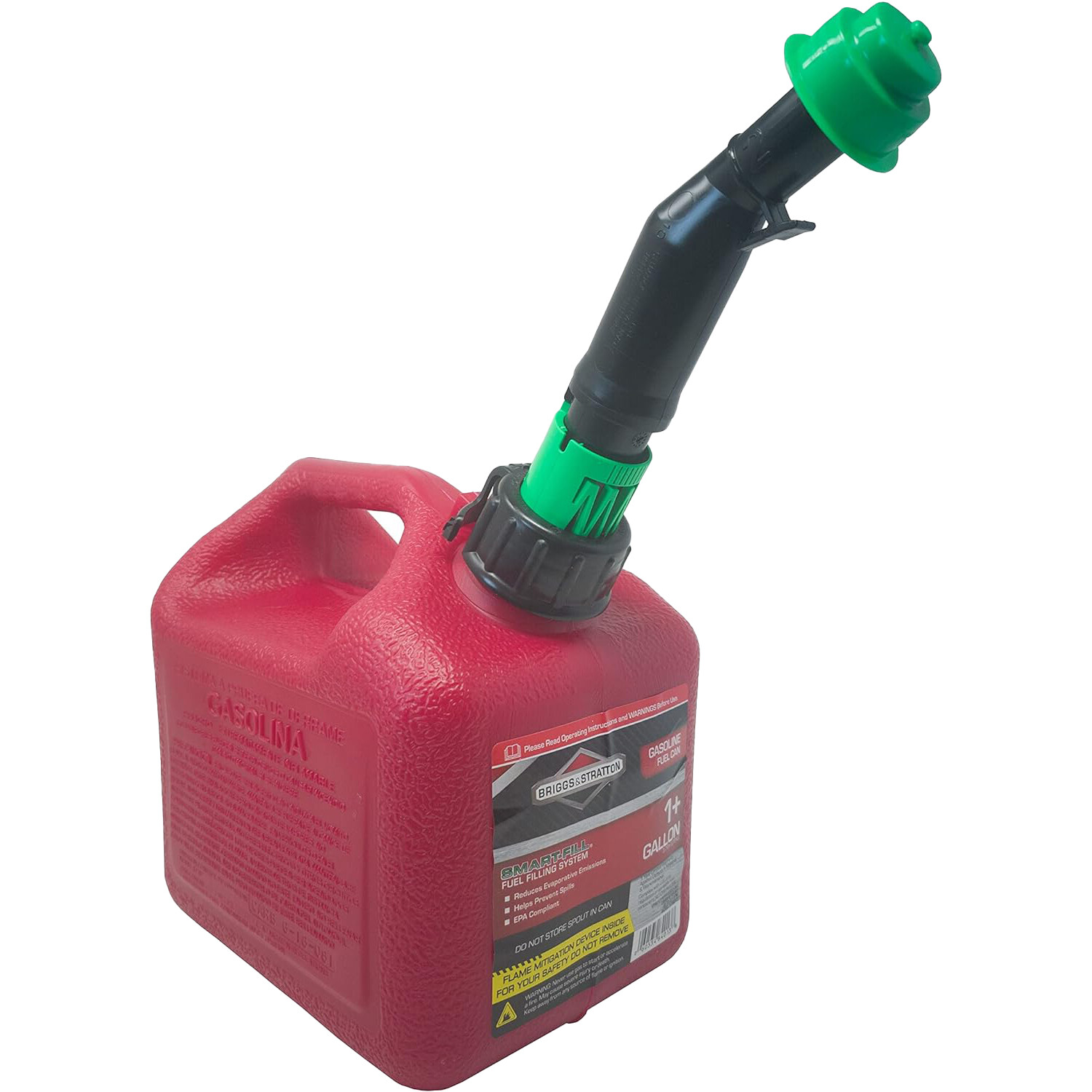 Briggs & Stratton Gas Can, 1+ Gallon Red Gas Can with Smart Fill Gas ...