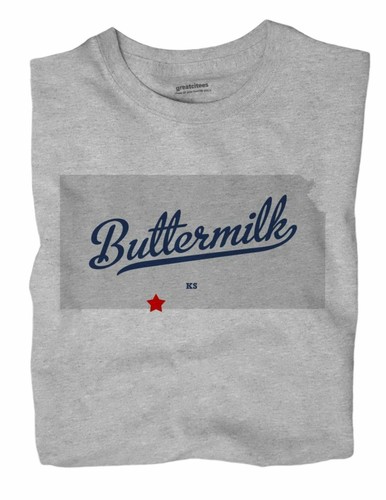 Buttermilk Kansas KS T-Shirt MAP | eBay