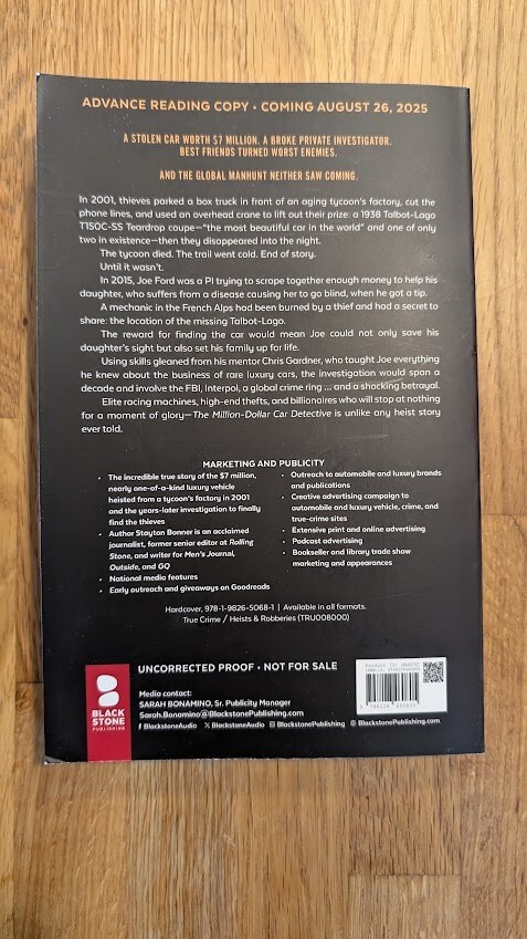 Million-Dollar Car Detective by Stayton Bonner New Paperback ARC ...