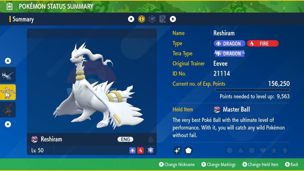 Shiny Reshiram Pokemon Scarlet