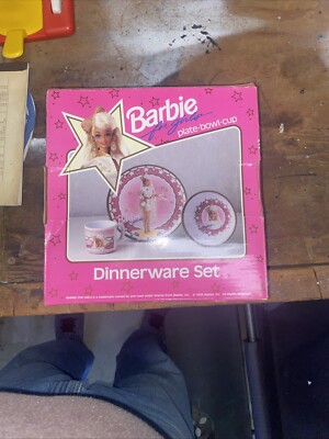 1993 Barbie for Girls Dinnerware Set Plate, Bowl & Cup New in box never ...