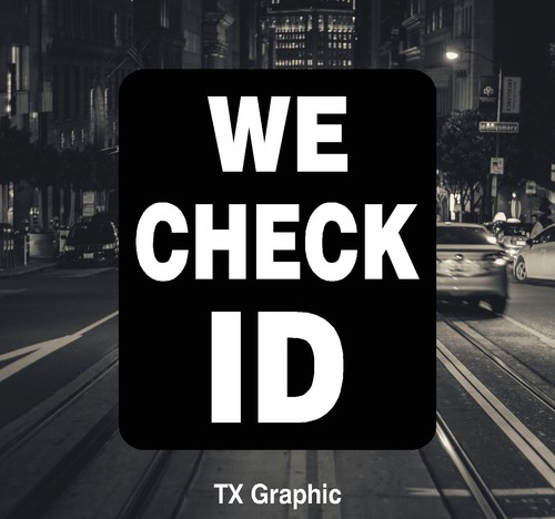 WE CHECK ID Sign Decal Business Vinyl Sticker Liquor Tabaco Alcohol ...