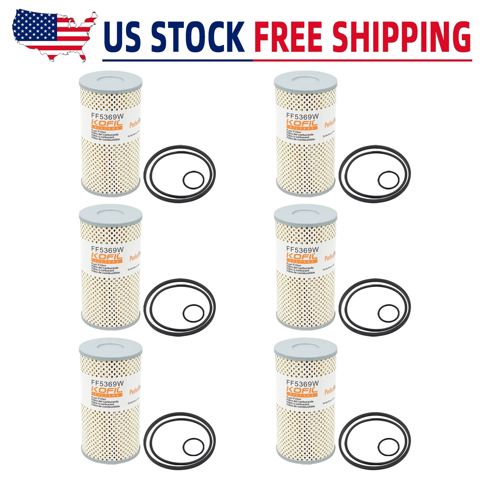 Set (6),L3578FN-DETROIT DIESEL FUEL FILTER /L3578FN, FF5369W, P550757 ...