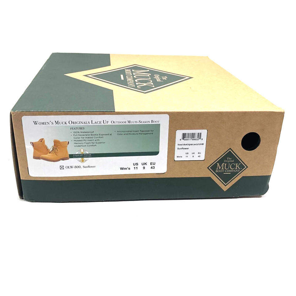 Muck Boot Company Originals Lace-Up Yellow Waterproof Boots Women's 11 ...