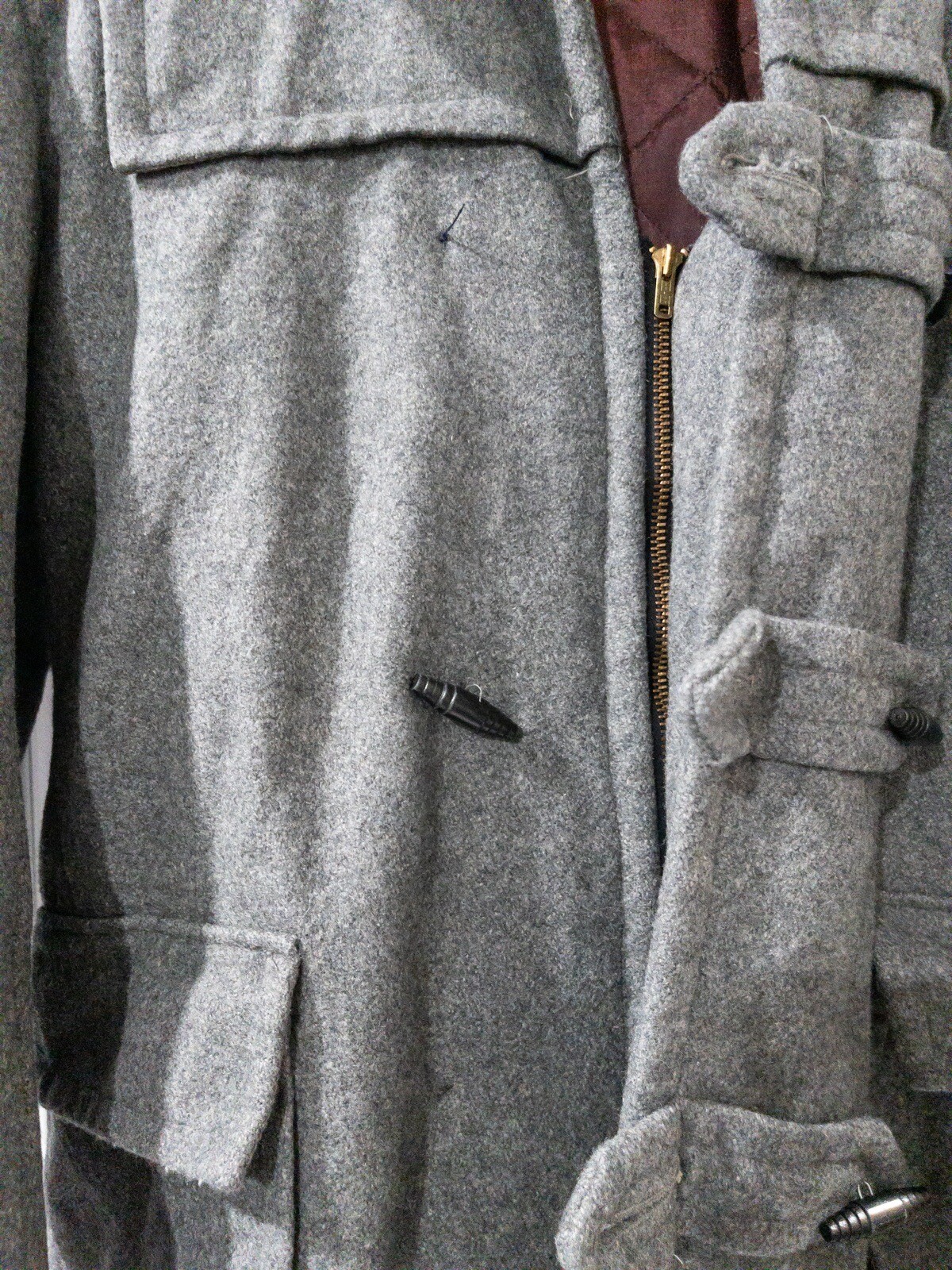Vintage Women's Heavy Wool Coat Overcoat With Zip Good Plaid Lined Size ...