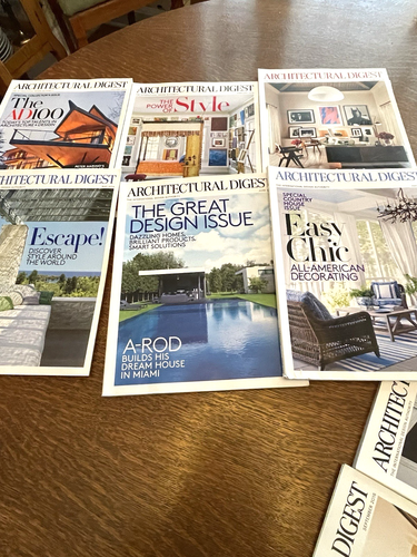 Vtg 2016 Architectural Digest Magazines (Lot of 12) Full Year: A- Rod ...