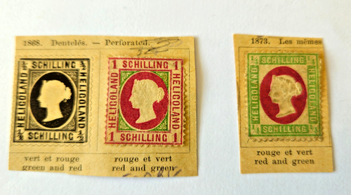 HELIGOLAND 1 shilling 1868 & 1/4 shilling 1873 queen Victoria profile ...