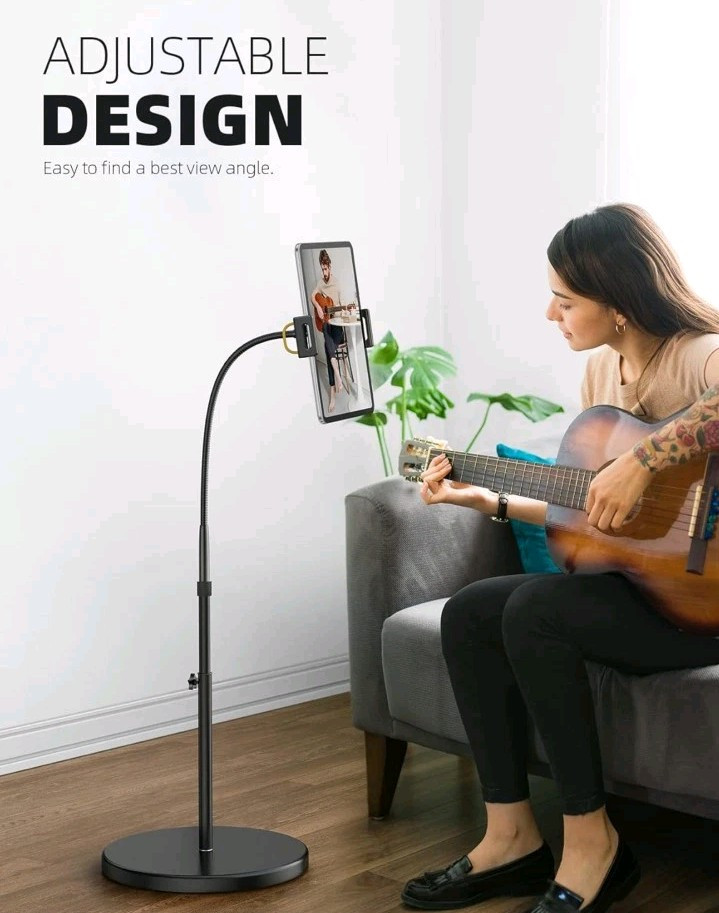 Lamicall FT01 Black Portable Adjustable Heavy Duty Tablet Floor Stand 5 ...