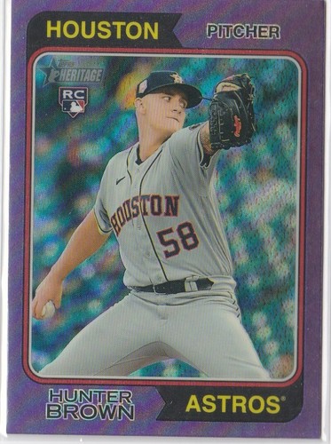 HUNTER BROWN PURPLE ROOKIE TOPPS HERITAGE BASEBALL RC 2023 HOUSTON ...