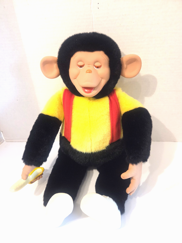 Mr. Bim Zippy Vintage Rubber Face 18" Plush Monkey Banana Doll Toy | eBay
