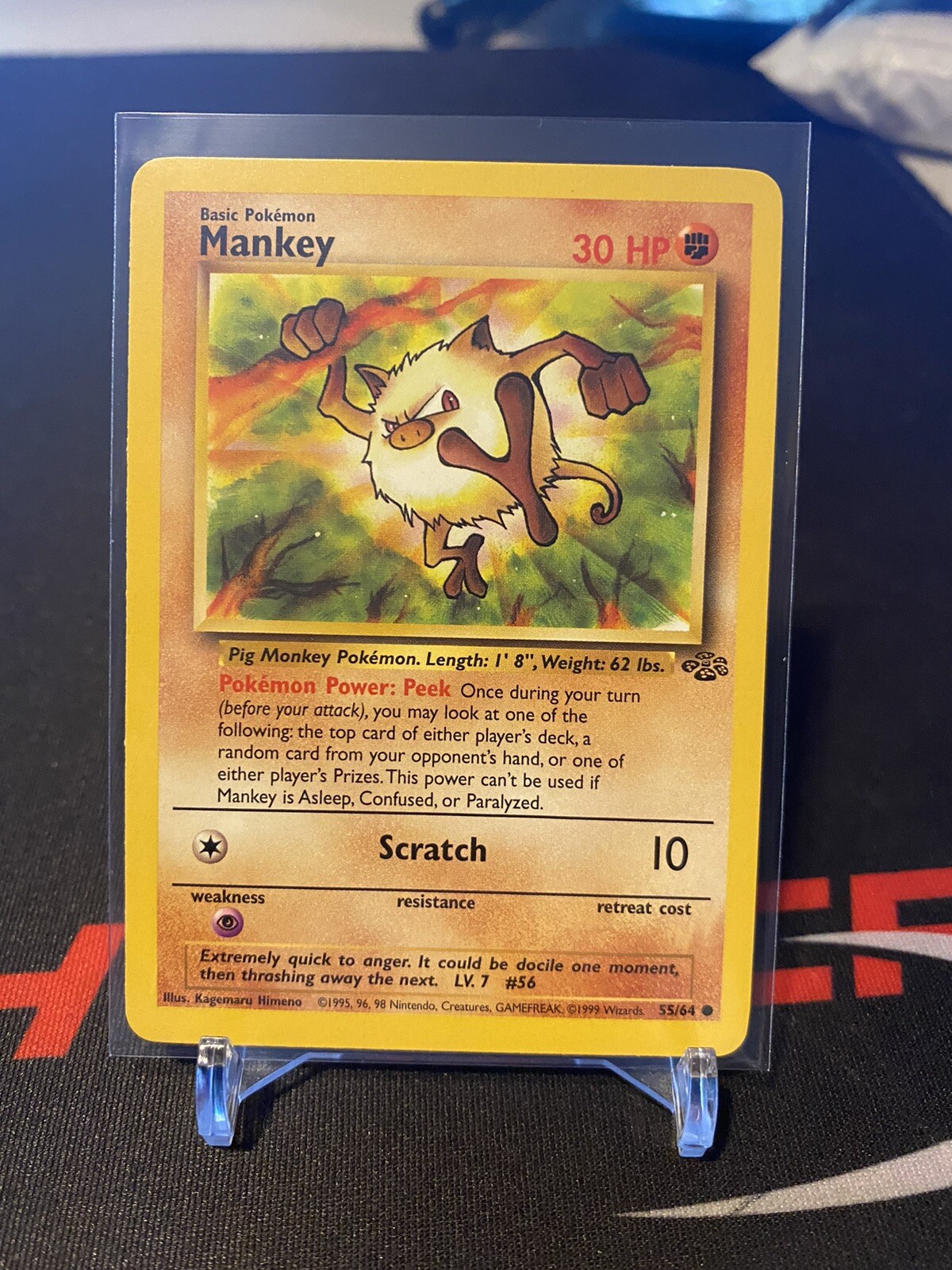 Mankey 55/64 Common Unlimited - Jungle Set - NM Near Mint Pokemon Card ...