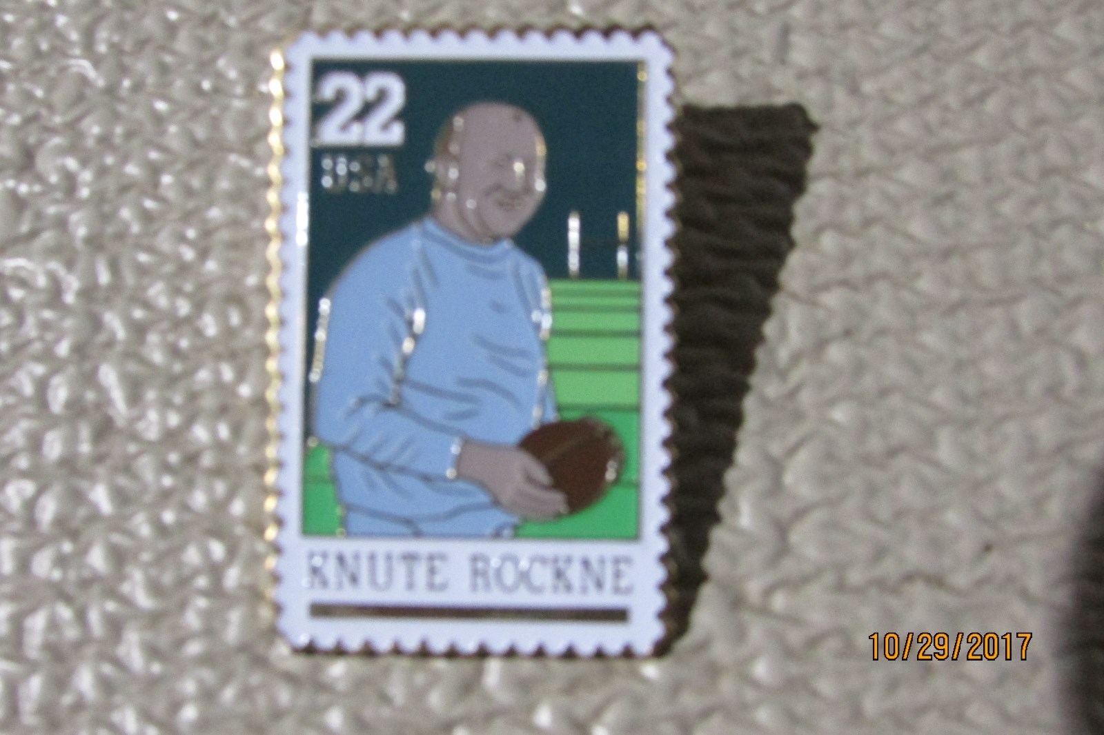 VINTAGE- USPS Knute Rockne Postage Stamp Pinback Metal Pin | eBay