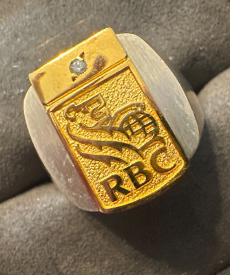 14K Yellow Gold Diamond RBC Royal Bank of Canada on Sterling Silver ...