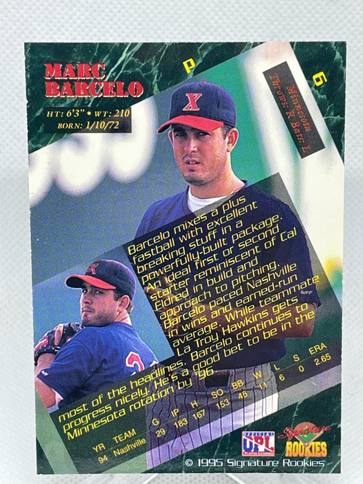 Marc Barcelo 1995 Signature Rookies Authentic Signature #6 Autograph ...