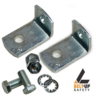 Seat Belt Right Angle Bracket 2 off LARGE - with 25mm Bolt, Nut and ...