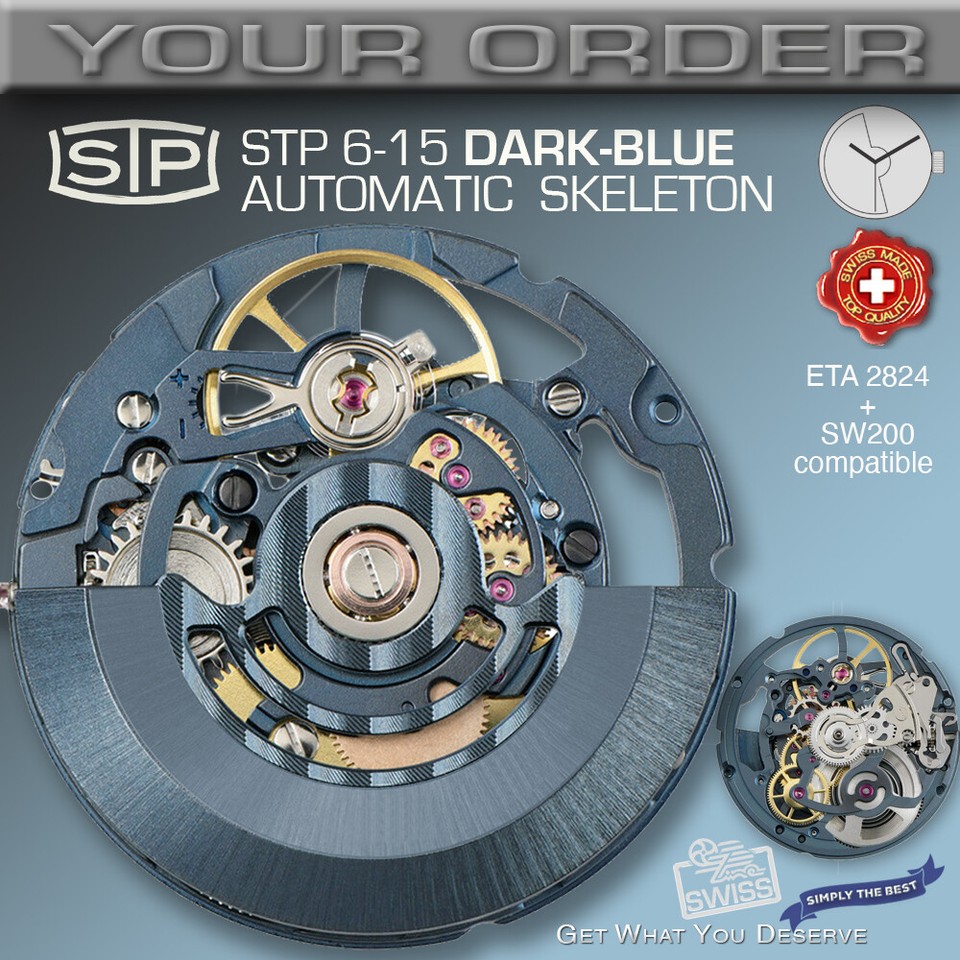 MOVEMENT AUTOMATIC STP6-15 (compatible ETA 2824+SW200) 6 VARIATIONS ...