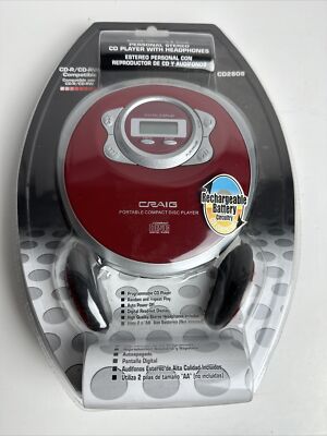 Craig CD2808 Personal Compact Disc Portable CD Player - Red/Silver ...