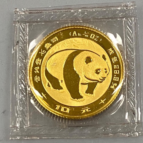 1983 China 1/10th ozt .999 Gold Panda 10 Yuan Coin Sealed ogp Scarce ...