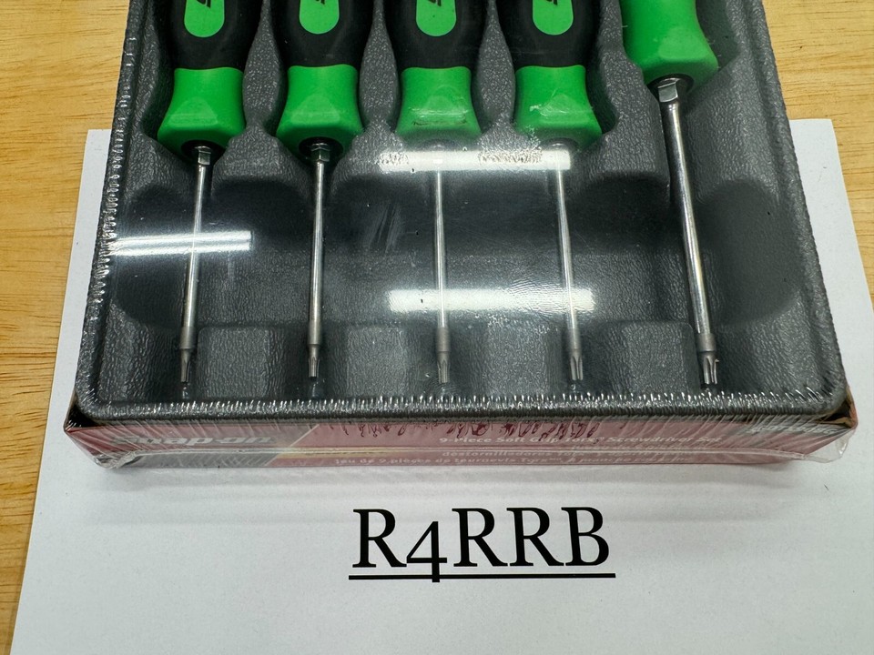 Snap-on Tools NEW 9pc GREEN Soft Grip T8 - T45 TORX Screwdriver Set ...