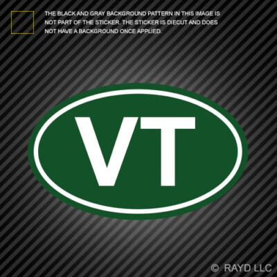Green Oval VT Vermont Sticker Die Cut Vinyl vermont oval vt euro oval ...
