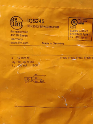 1pcs IFM IGS245 Inductive proximity switch IGK3012-BPKG/2M/PUR | eBay
