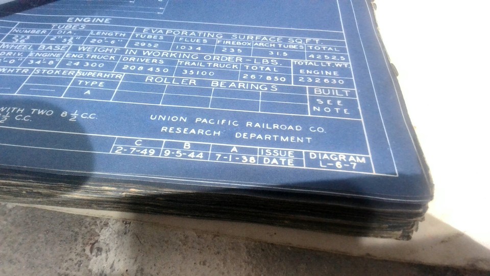 Union Pacific 100-150pgs RR Locomotive And Tender Diagrams BLUEPRINTS ...