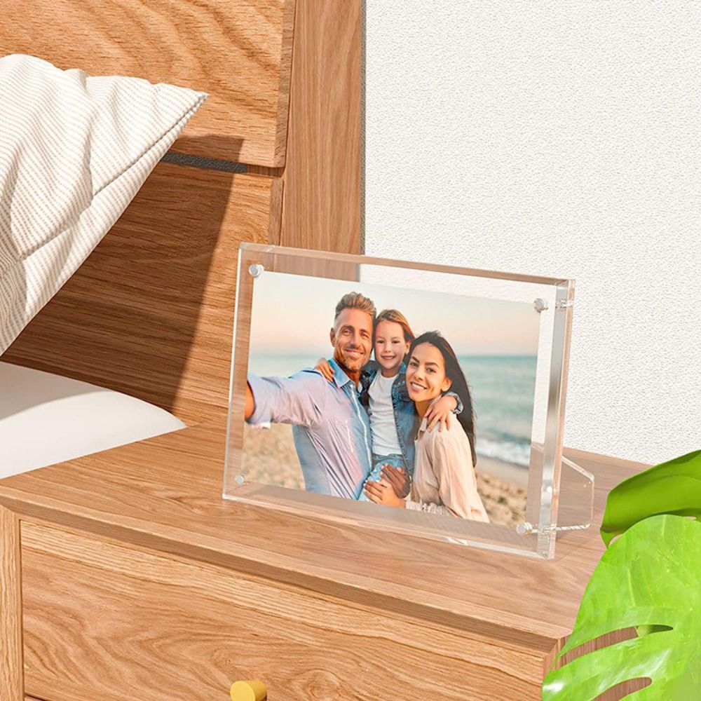 Double Sided Thicker Clear Picture Frame Transparent Freestanding Photo ...