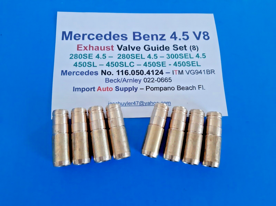 Mercedes Benz 3.5 & 4.5 V8 Exhaust Valve Guide Set 280SE, 450SE, SEL ...