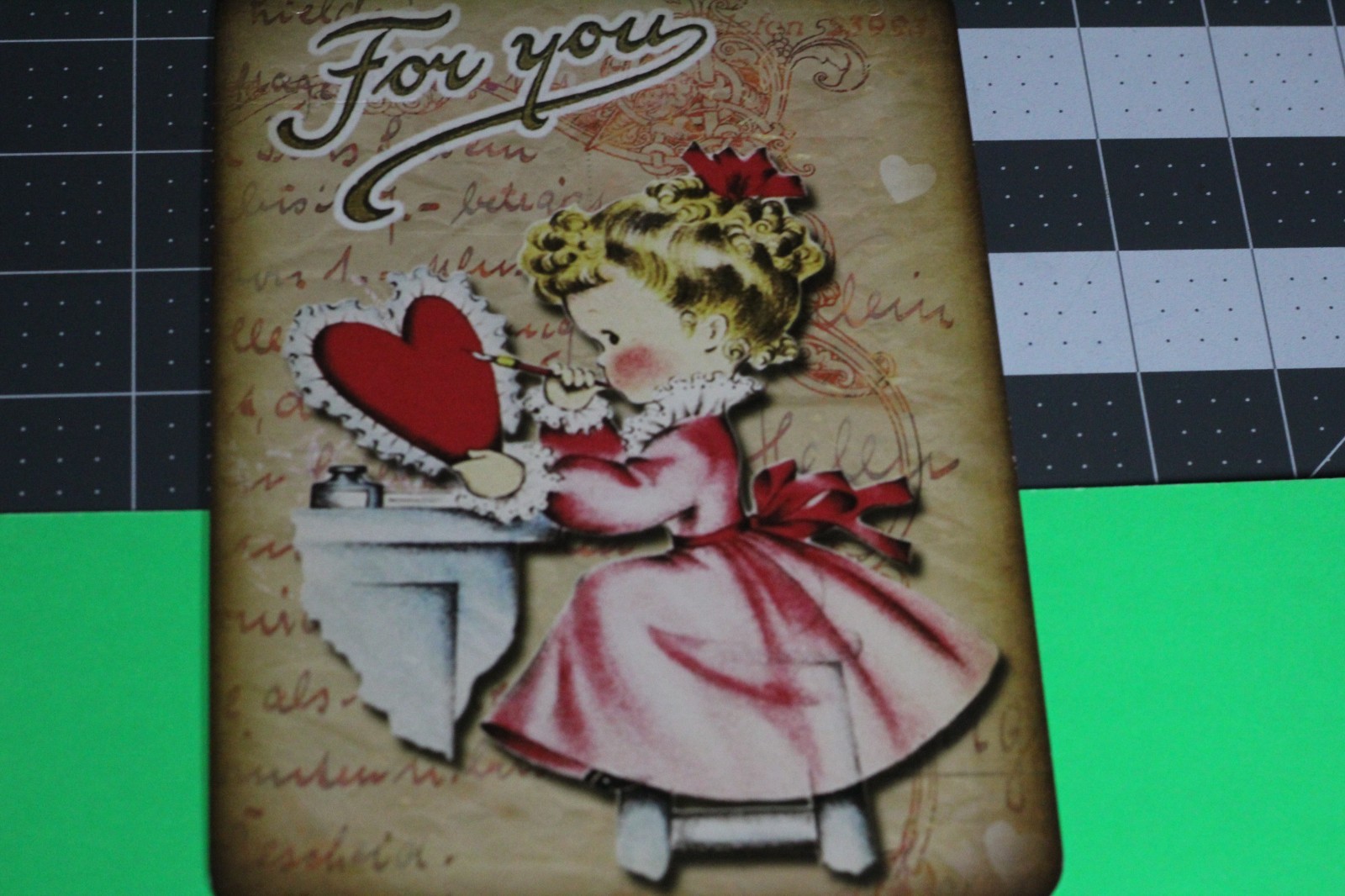 7" CUTOUTS 3 Valentine Decoration wall Dangler Cards Lot VINTAGE ...