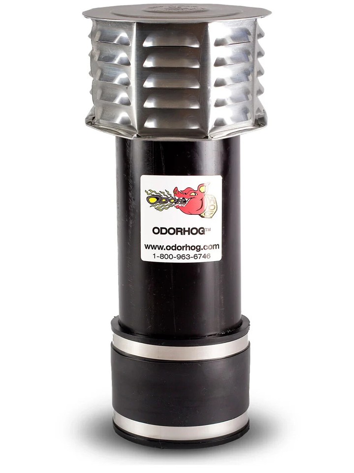 OdorHog Vent Stack Pipe Filter Black ABS with Metal Cap - Clamp On | eBay