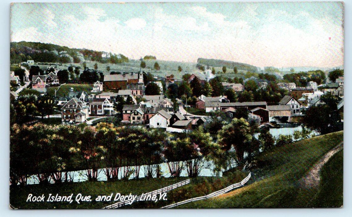 DERBY LINE, VT Vermont ~Towns of ROCK ISLAND, Quebec & DERBY LINE ...