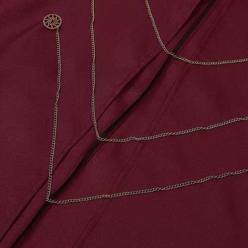 Halloween Medieval Retro Cape Men’s Bead Chain Hooded Cloak Performance ...