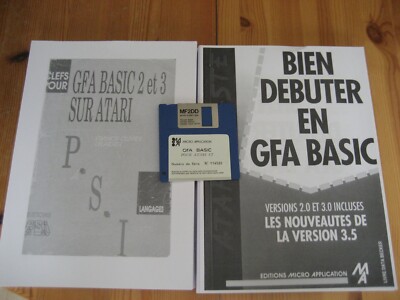 disquette gfa basic atari st +2 livres en photocopie feuilles volante ...