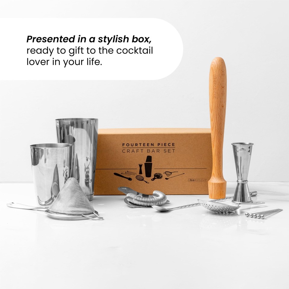 A Bar Above 14-Piece Professional Bartender Gift Set - Premium Barware ...