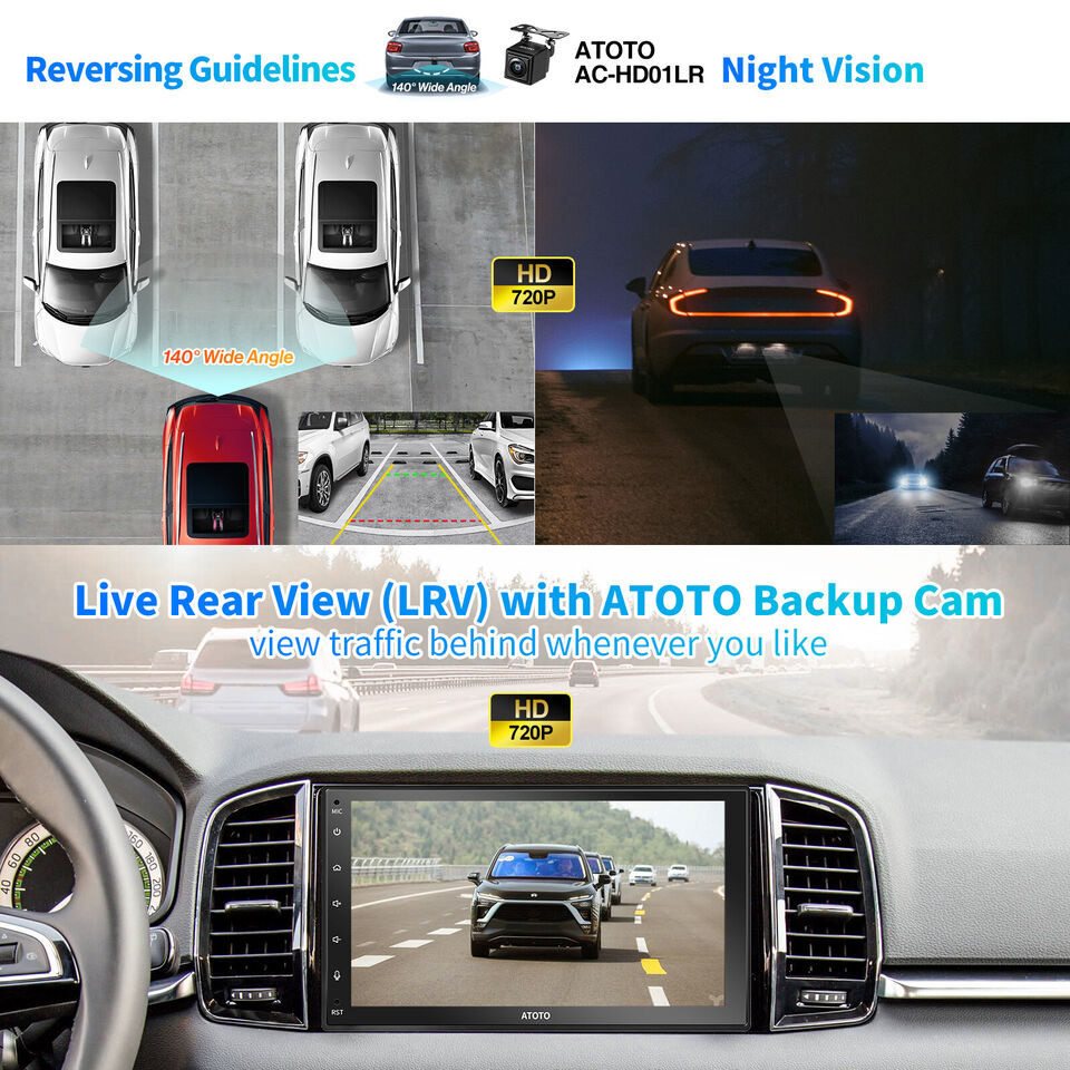 ATOTO F7WE 7" Full TouchScreen Double Din Car Stereo Radio w/ HD ...