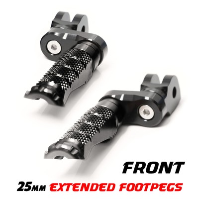 Black R-FIGHT Front Foot Pegs 25mm Lower For Yamaha FJR 1300 01-13 12 ...