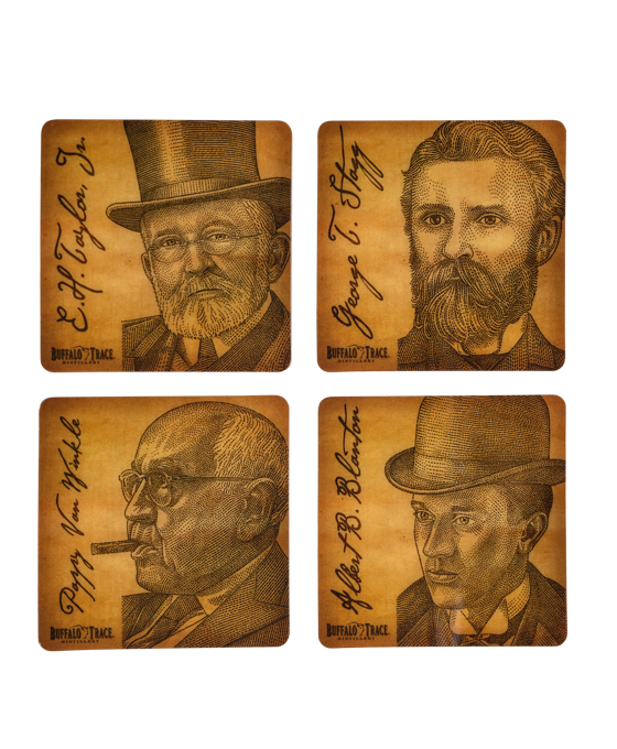 Legends of Buffalo Trace Bourbon 4-pack Coaster Set, EH Taylor ...