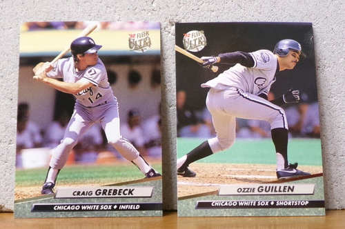 COOL PICTURES ON VINTAGE BASEBALL CARDS WHITE SOX CRAIG GREBECK & OZZIE ...
