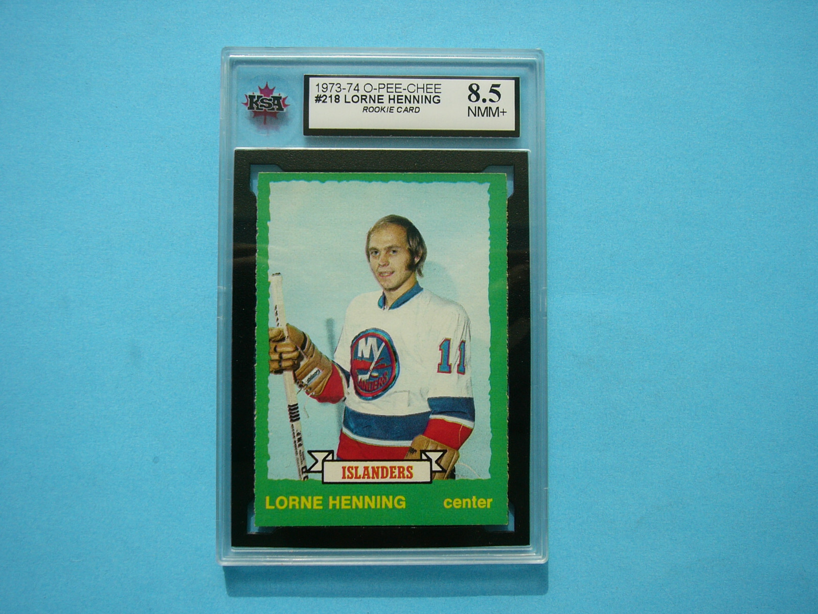 1973/74 O-PEE-CHEE NHL HOCKEY CARD #218 LORNE HENNING ROOKIE KSA 8.5 NM ...