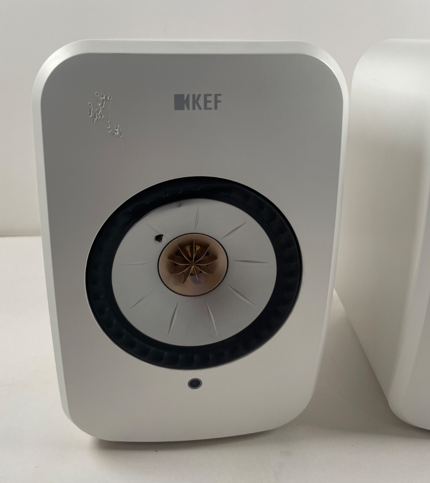 KEF LSX II Wireless HiFi Bookshelf Speakers (Pair) White w/ Remote Used ...
