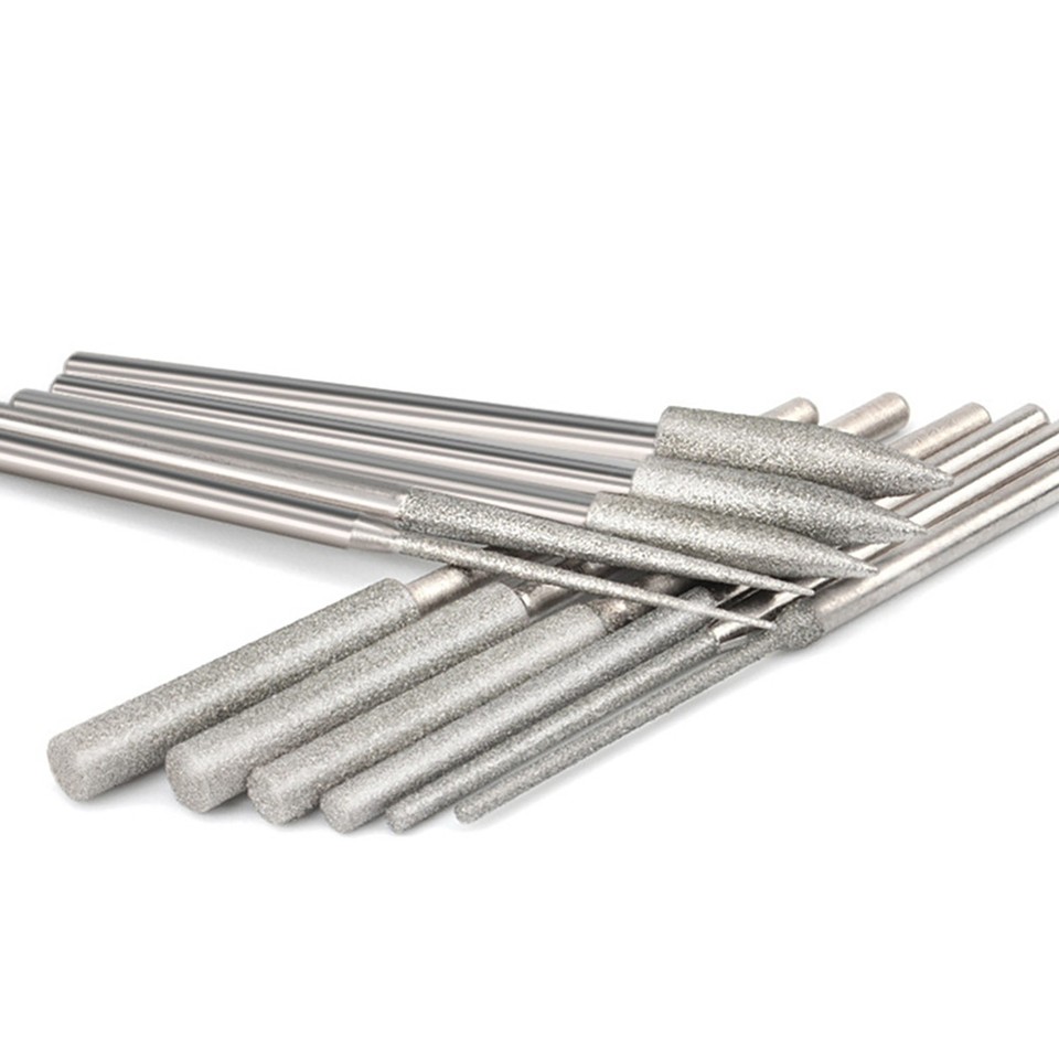 1 Set 1/8" Shank Different Shapes Diamond Burr Bits Rotary Tools ...
