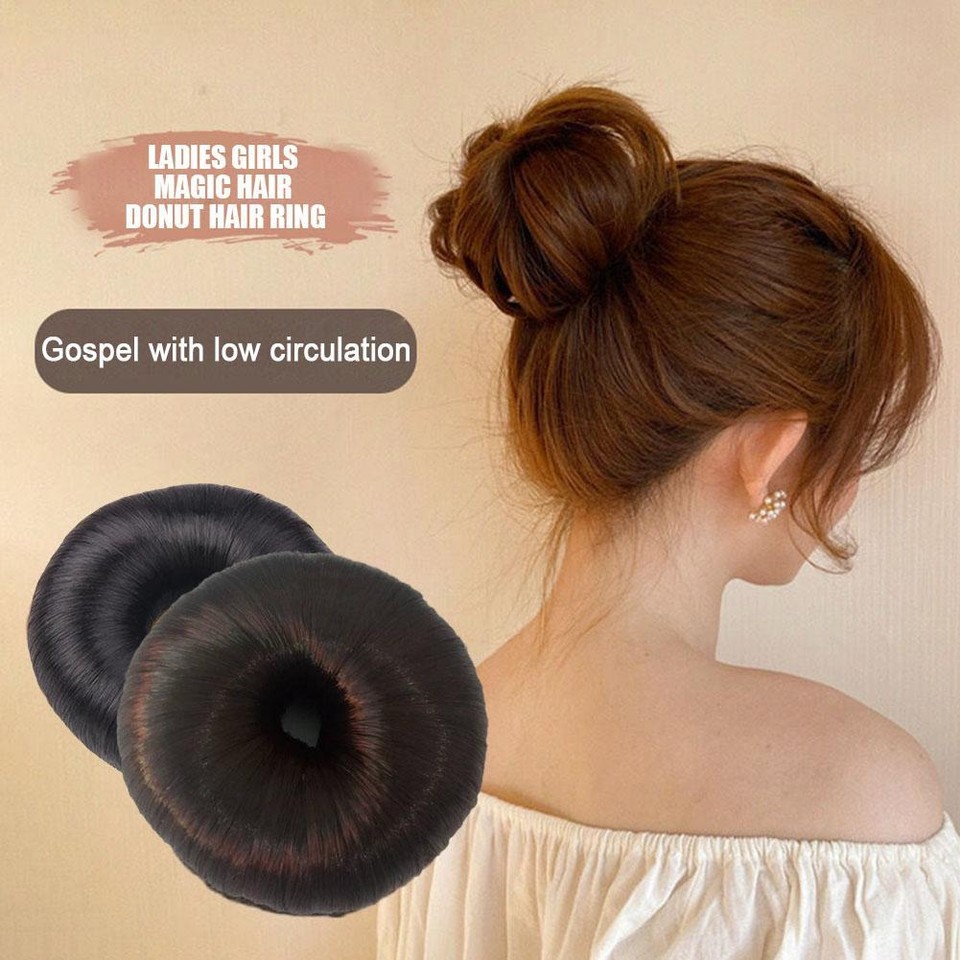 Ladies Girls Magic Hair Donut Rings Doughnut Hair Curling Ponytail Ha ...