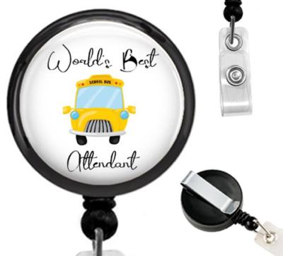 World's Best School Bus Attendant Id Badge Reel Retractable Work Id ...