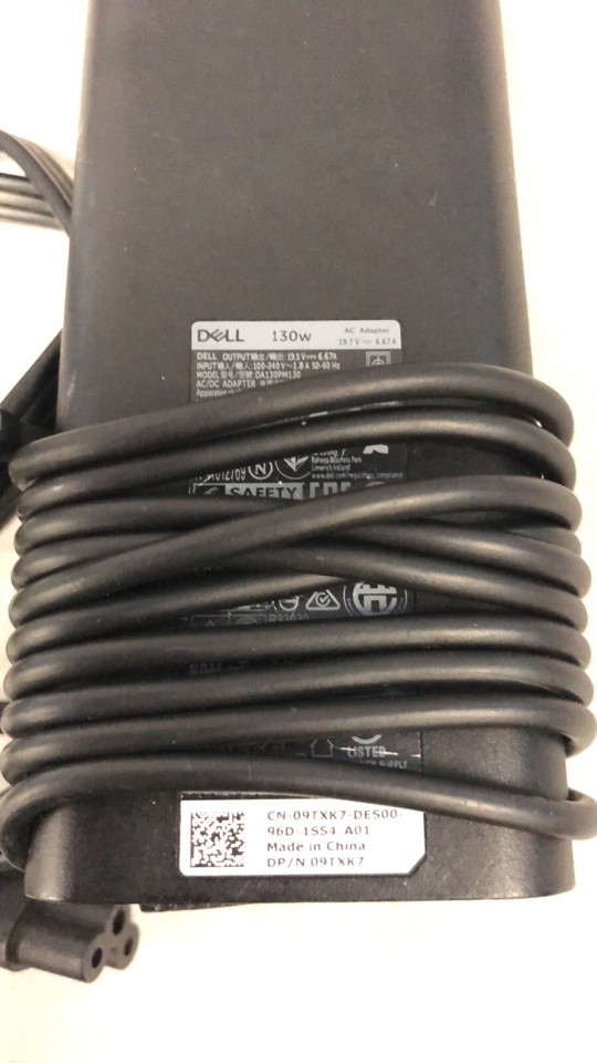 Dell 130W AC Adapter 4.5mm HA130PM130/DA130 For Laptop Charger 9TXK7 ...