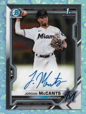 JORDAN MCCANTS 2021 TOPPS BOWMAN CHROME 1ST INSERT AUTOGRAPH AUTO # CPA ...