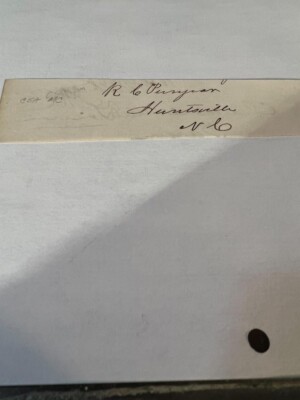 Clipped Autograph Richard C Puryear Secessionist Congressman North ...