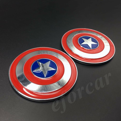 2pcs 3D Metal Captain America Shield Car Trunk Rear Emblem Badge Decal ...